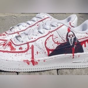 Nike | Shoes | Hand Painted Custom Air Force S Scream Ghostface | Poshmark